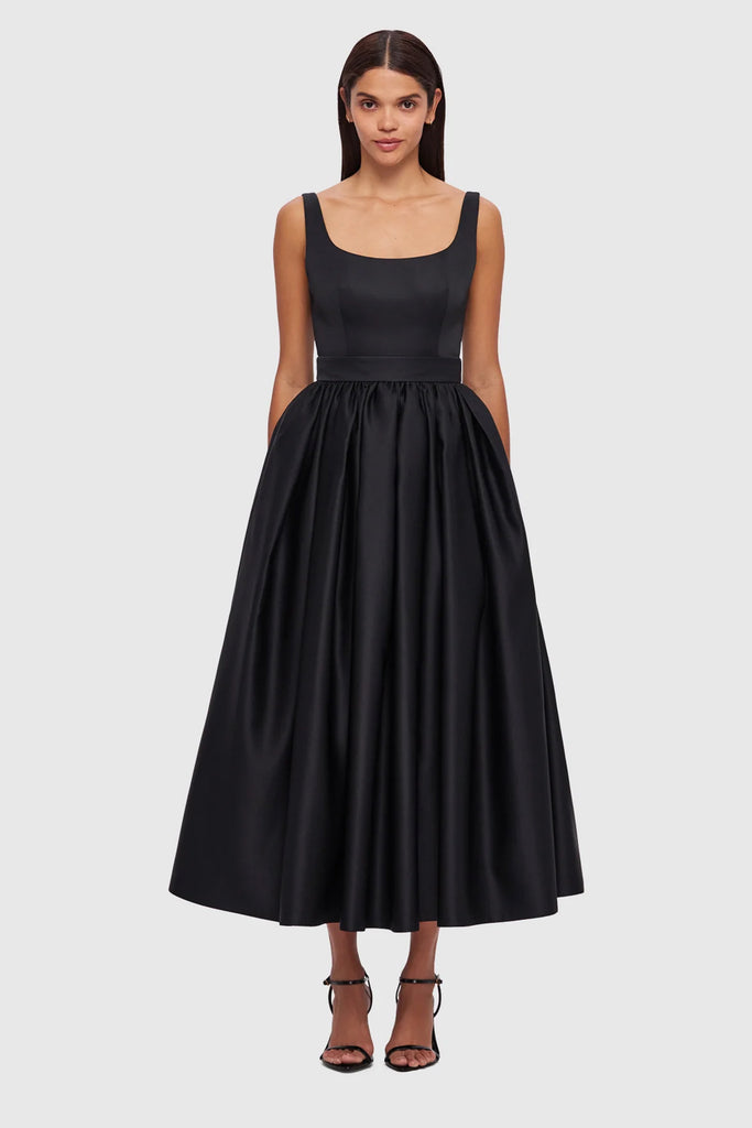 Colleen Midi Dress Ebony by Leo Lin for Hire | High St. Hire