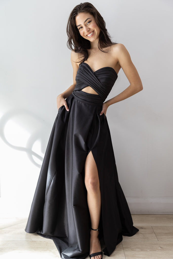 Hana Cutout Gown Black by HSH For Hire | High St. Hire